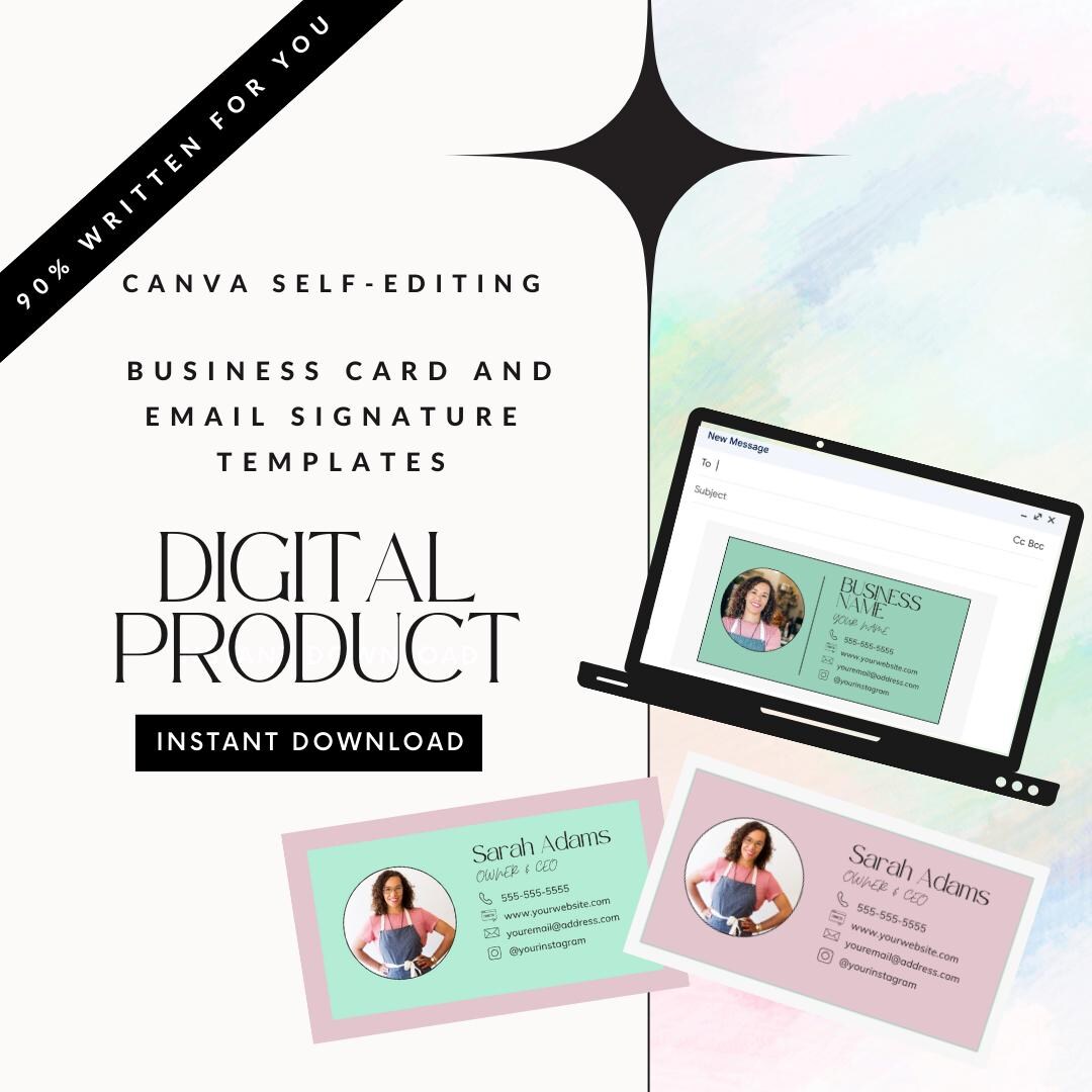 Bakery Business Card & Email Signature Templates: Editable Canva Design ...
