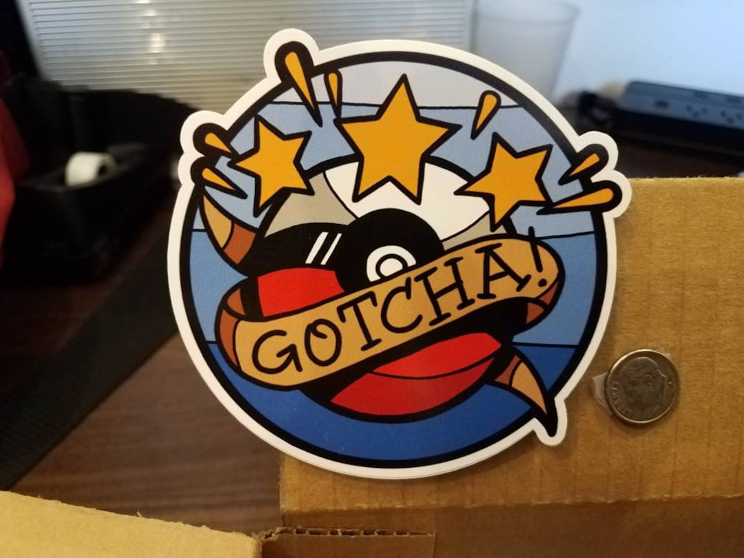 Pokemon Gotcha Vinyl Sticker - Etsy
