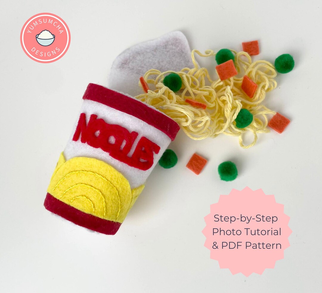 Felt Instant Cup Ramen Noodle Pattern - Digital PDF Download - Etsy