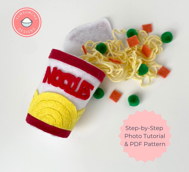 Felt Instant Cup Ramen Noodle Pattern - Digital PDF Download - Etsy