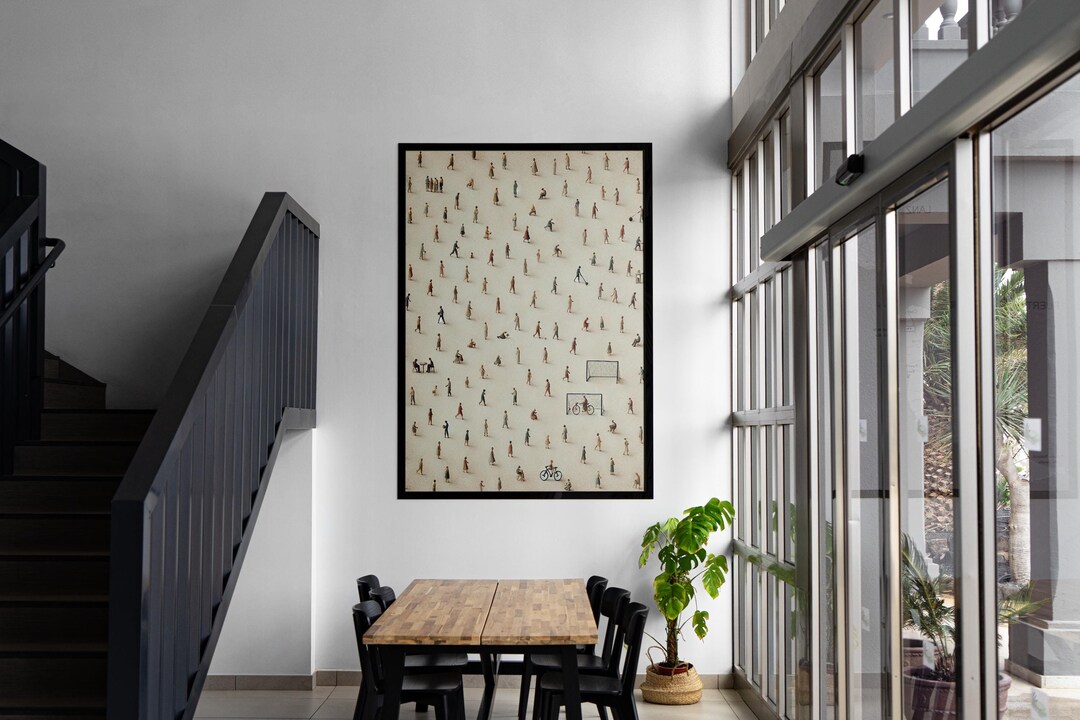 The Quiet Crowd | Minimalist Vintage Art Print | Whimsical People ...