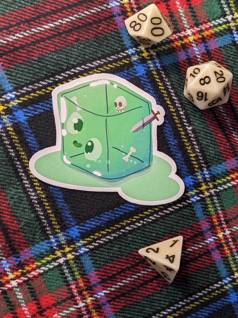 Puddle the Gelatinous Cube Sticker - Etsy