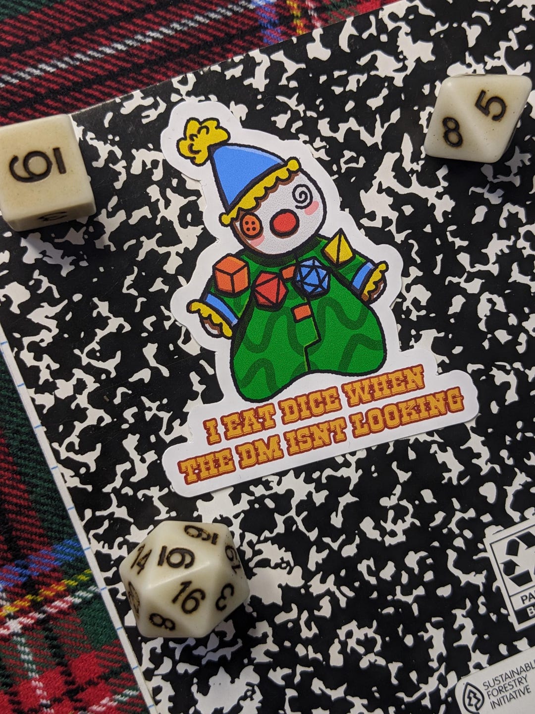 I Eat Dice Clown Sticker - Etsy