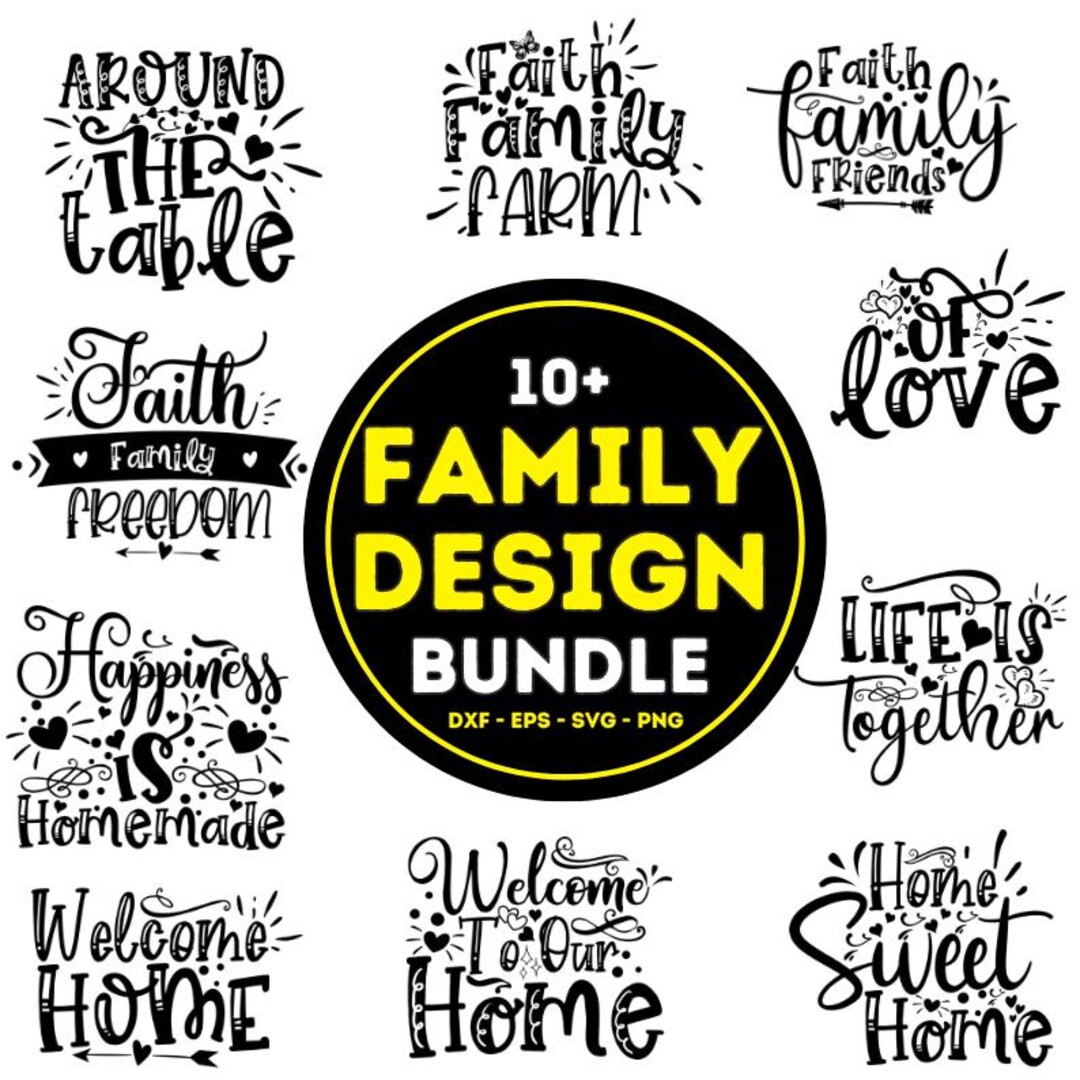 40 File Family SVG Bundle - Farmhouse Cut Files for Cricut & Silhouette ...