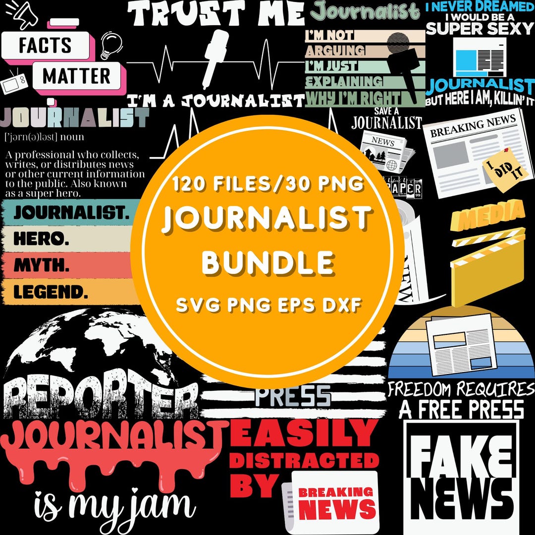 Journalist SVG Bundle | Press Pass Designs | Journalist Quotes & Icons ...