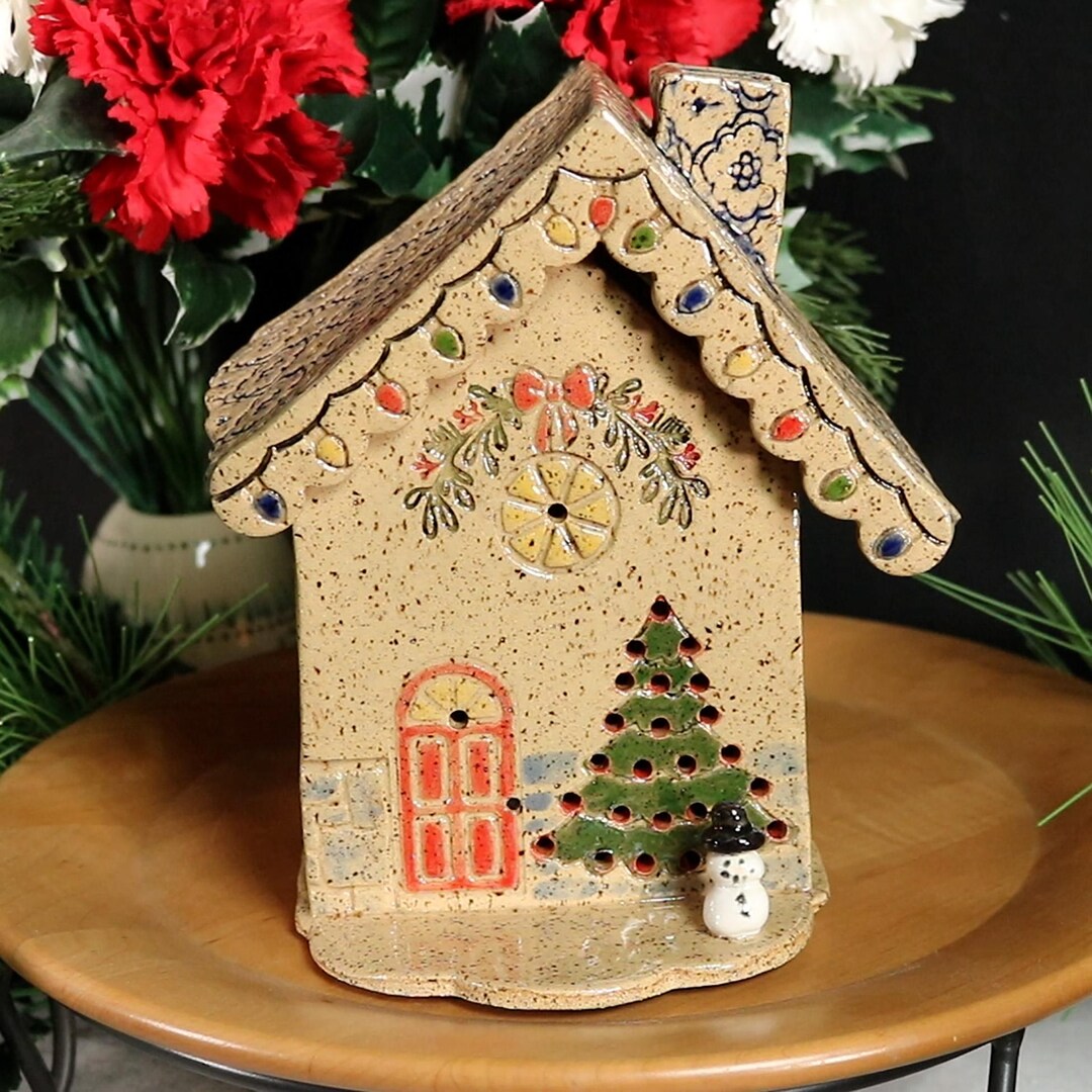 Handmade Gingerbread House Pottery Cookie Jar - Etsy