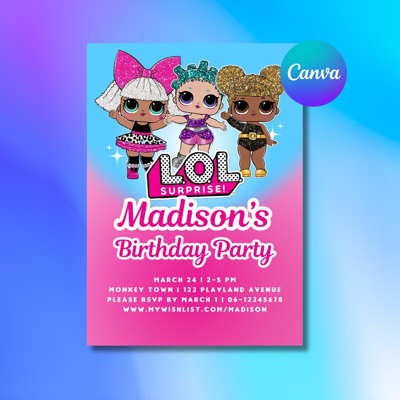Lol surprise invitation - Etsy
