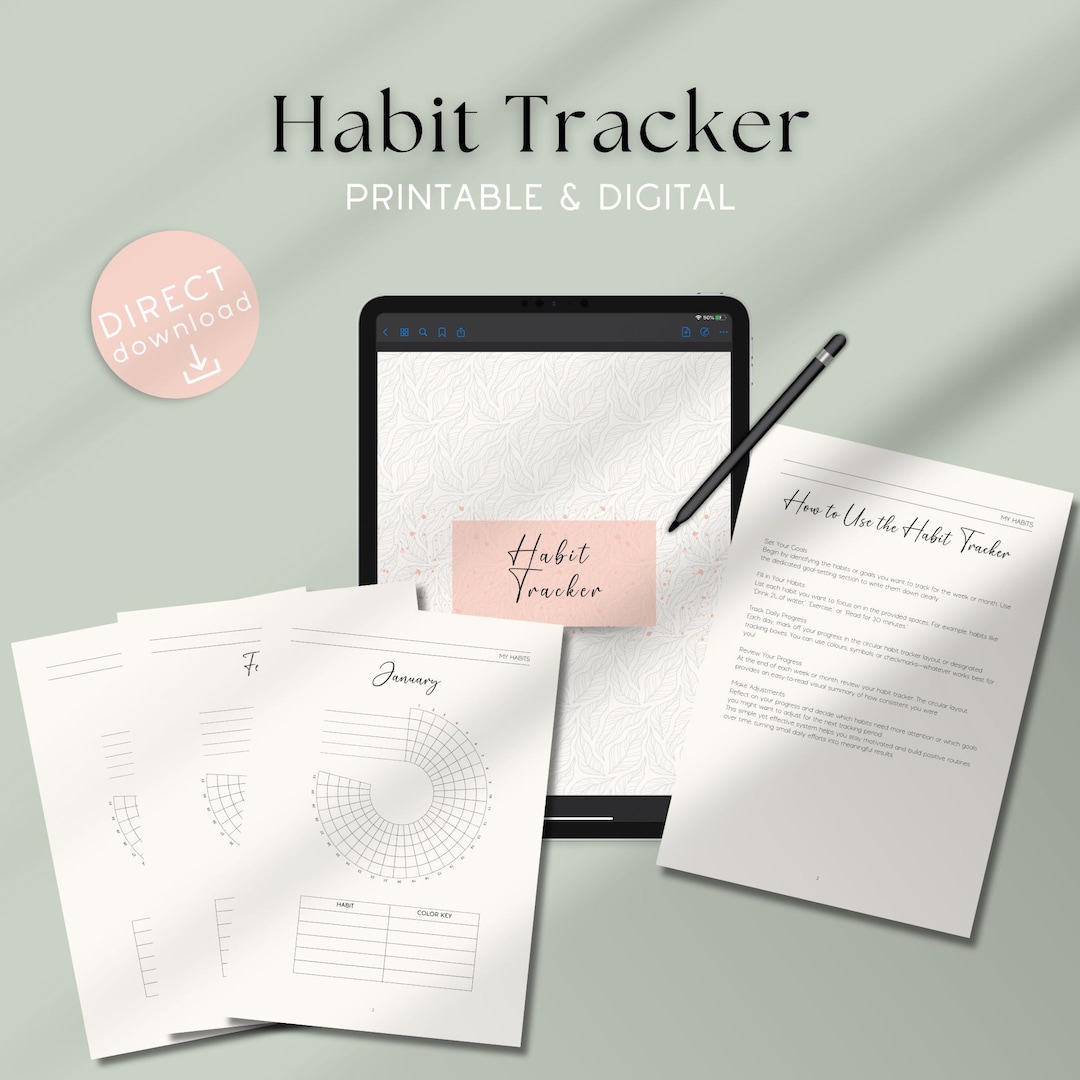 Daily Habit Tracker Printable | Goal Setting Planner (PDF) - Etsy UK