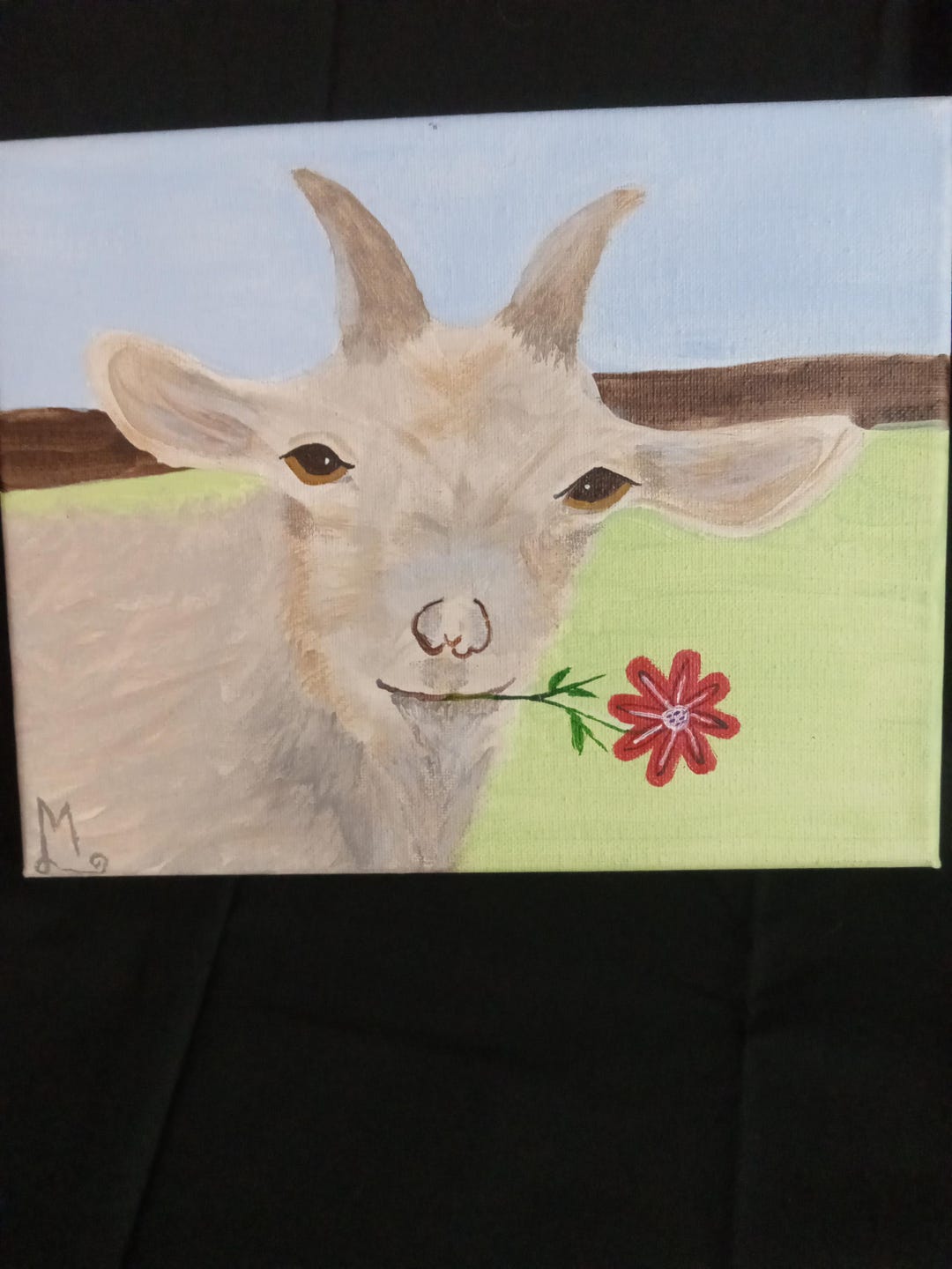 Goat With Flower, 8x10 - Etsy