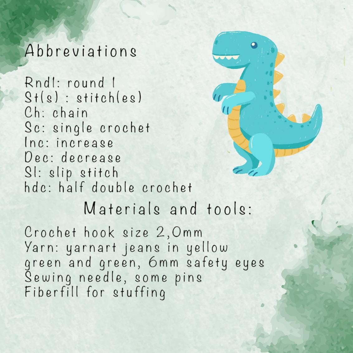 Amigurumi T-rex Crochet Pattern PDF Fun DIY Toy for Kids & Dino Lovers ...