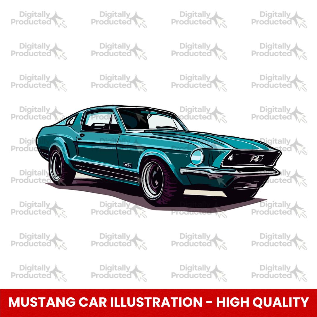 Ford Mustang Vector Art High Resolution AI, Png, Pdf, Svg Files for Car ...