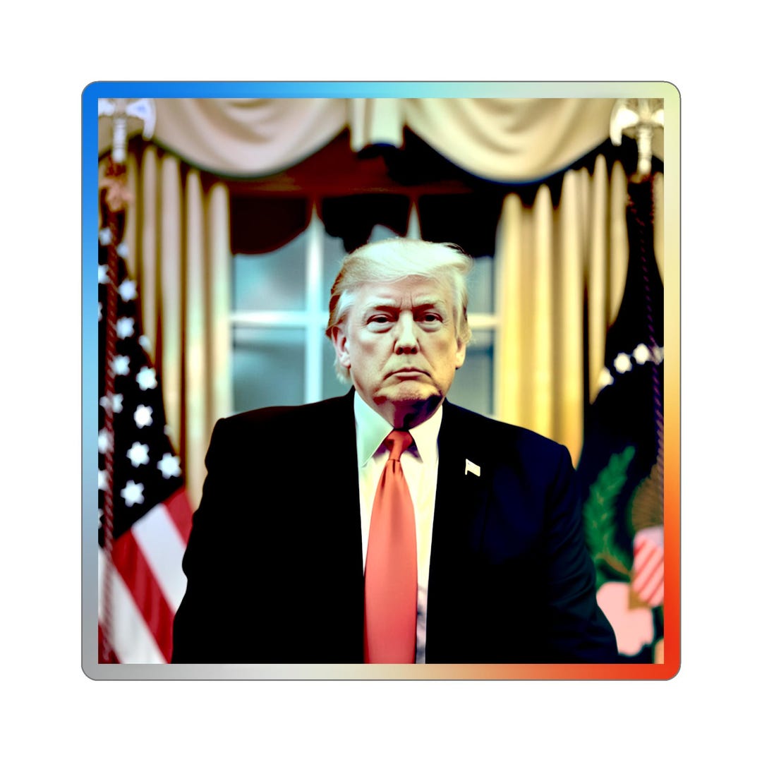 Donald Trump Holographic Die-cut Sticker Presidential USA Design 47th ...