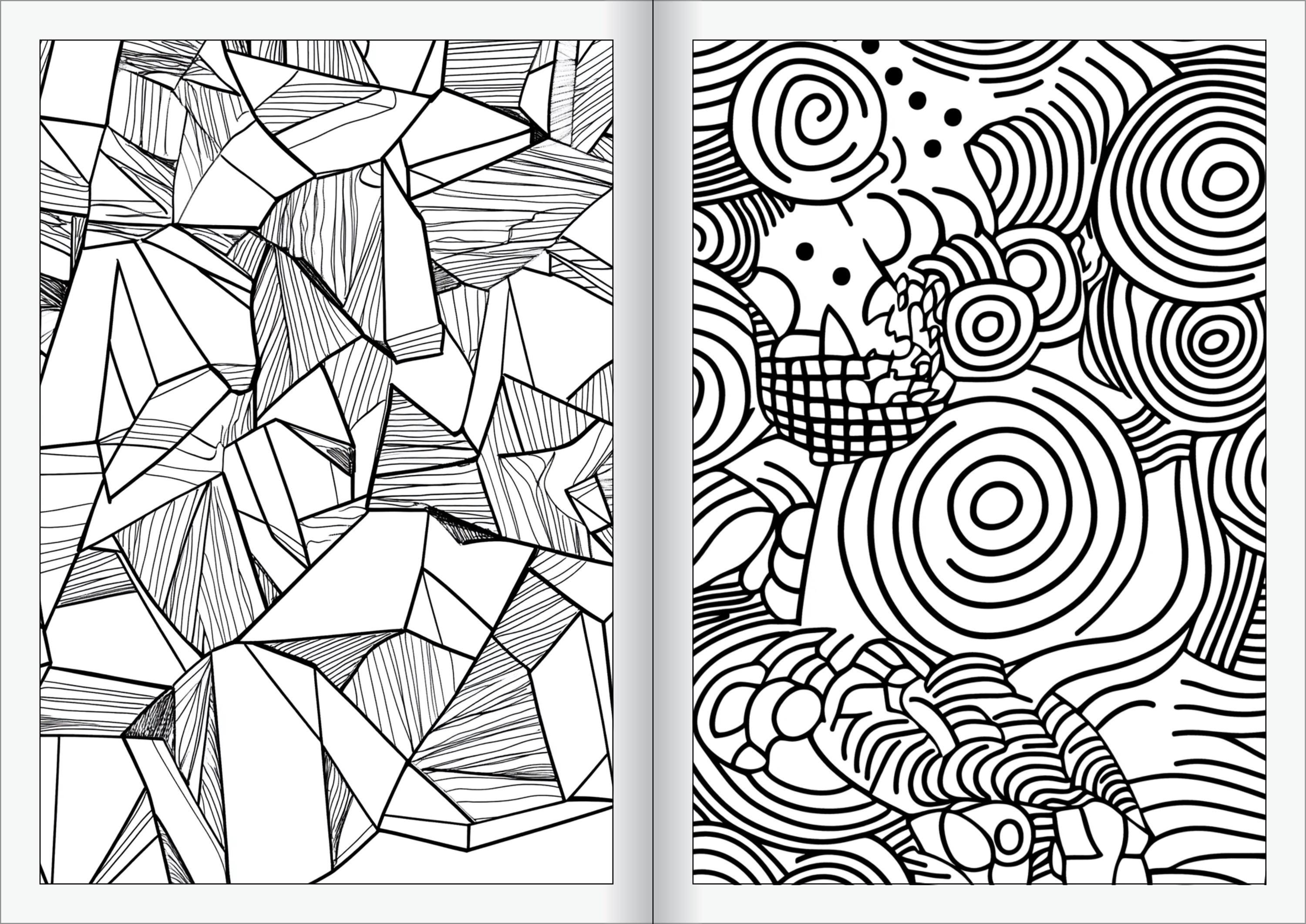 Freestyle A4 Printable Coloring Book | Meditative Doodles and Floral ...