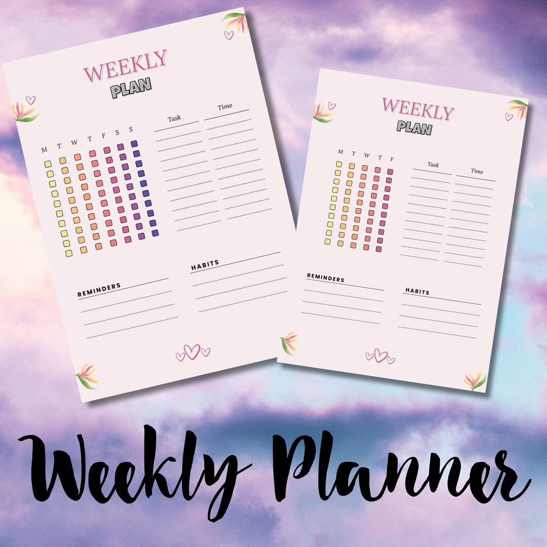Weekly Planner Printable: Minimalist Schedule Template (digital ...
