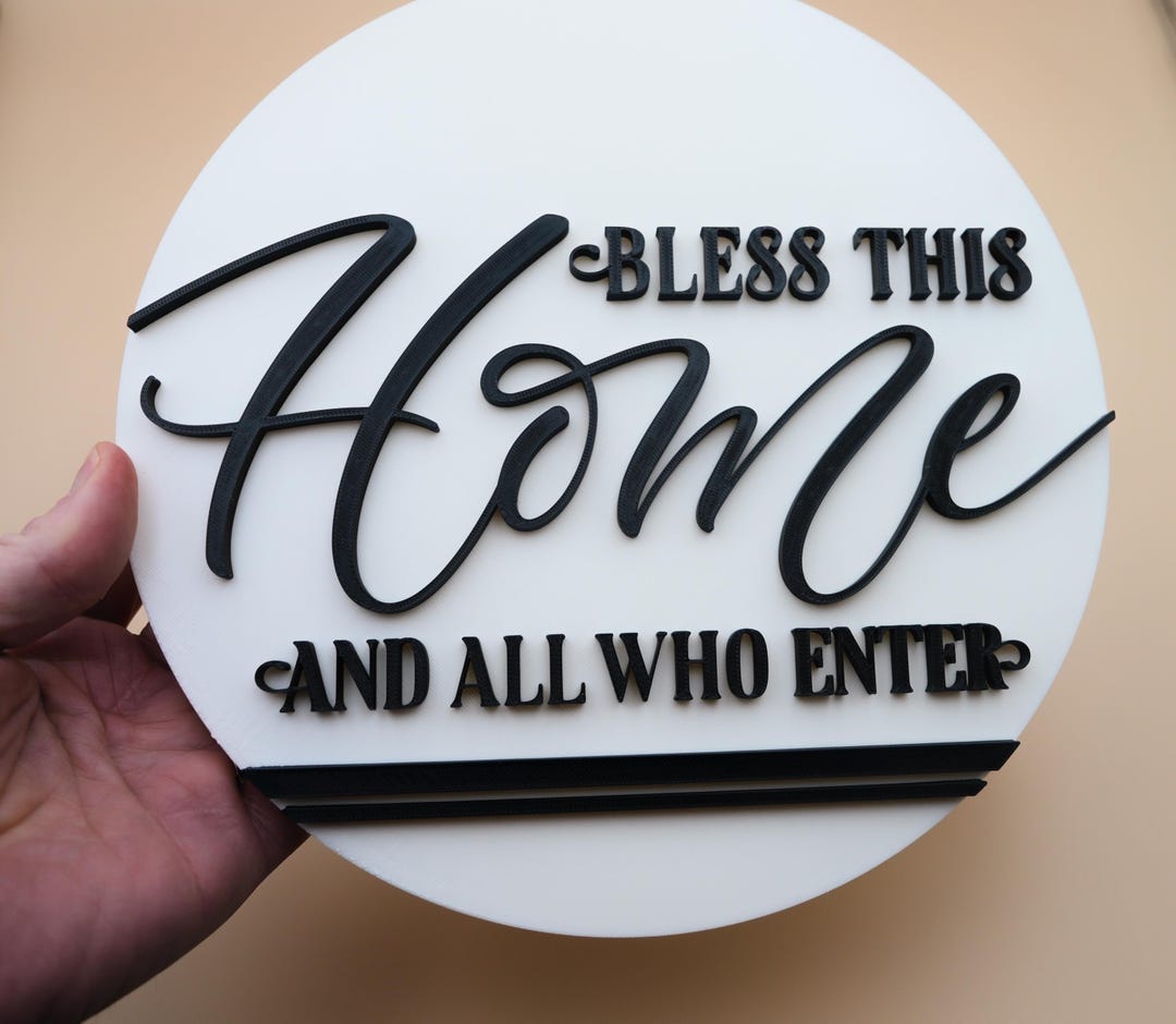 3D Printed Bless This Home Wreath Sign Custom Color Wreath Signs for ...