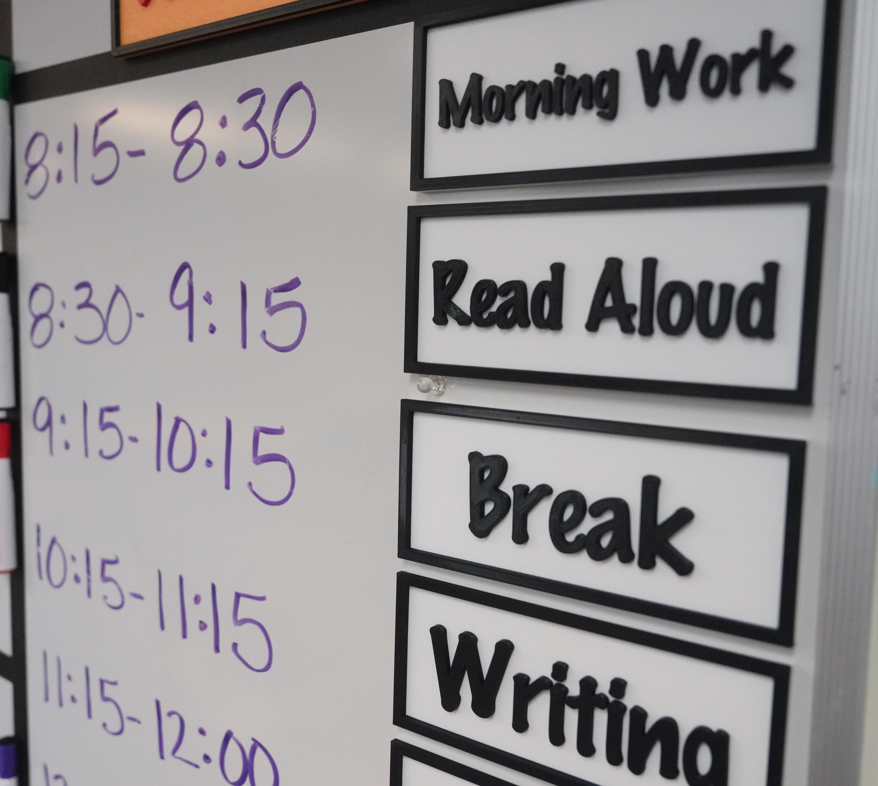 Classroom Agenda Schedule for Teacher Whiteboard Plan Daily Routine ...
