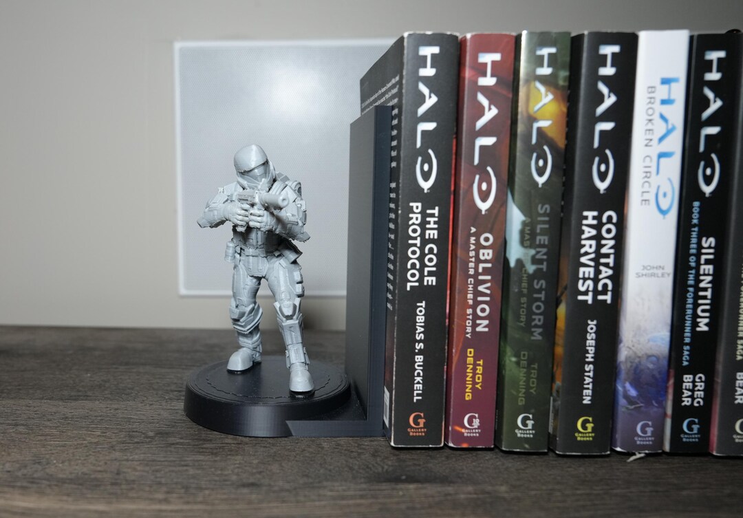 Halo Bookends Spartan Elite 3D Printed Video Game Bookends Halo Decor ...