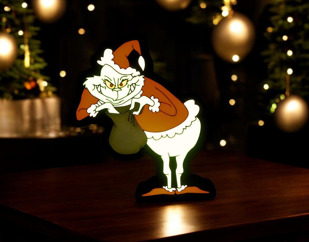 3D Printed Grinch Light Holiday Night Light Whoville Christmas LED ...