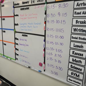 Classroom Agenda Schedule for Teacher Whiteboard Plan Daily Routine ...