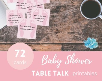 Blue BABY SHOWER Table Talk Conversation Starter Cards/ice | Etsy