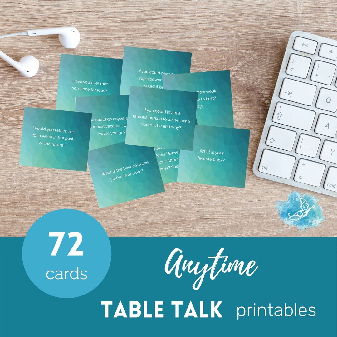 Table Talk Conversation Starter Cards/ice Breakers PRINTABLE (high-res ...