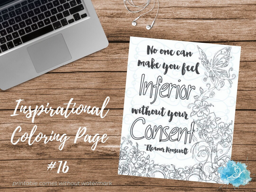 Adult Inspirational Coloring Page Printable 16-eleanor Roosevelt Quote ...