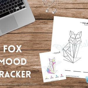 Fox Mood Tracker Geometric Animals digital Print Files Bujo Insert - Etsy