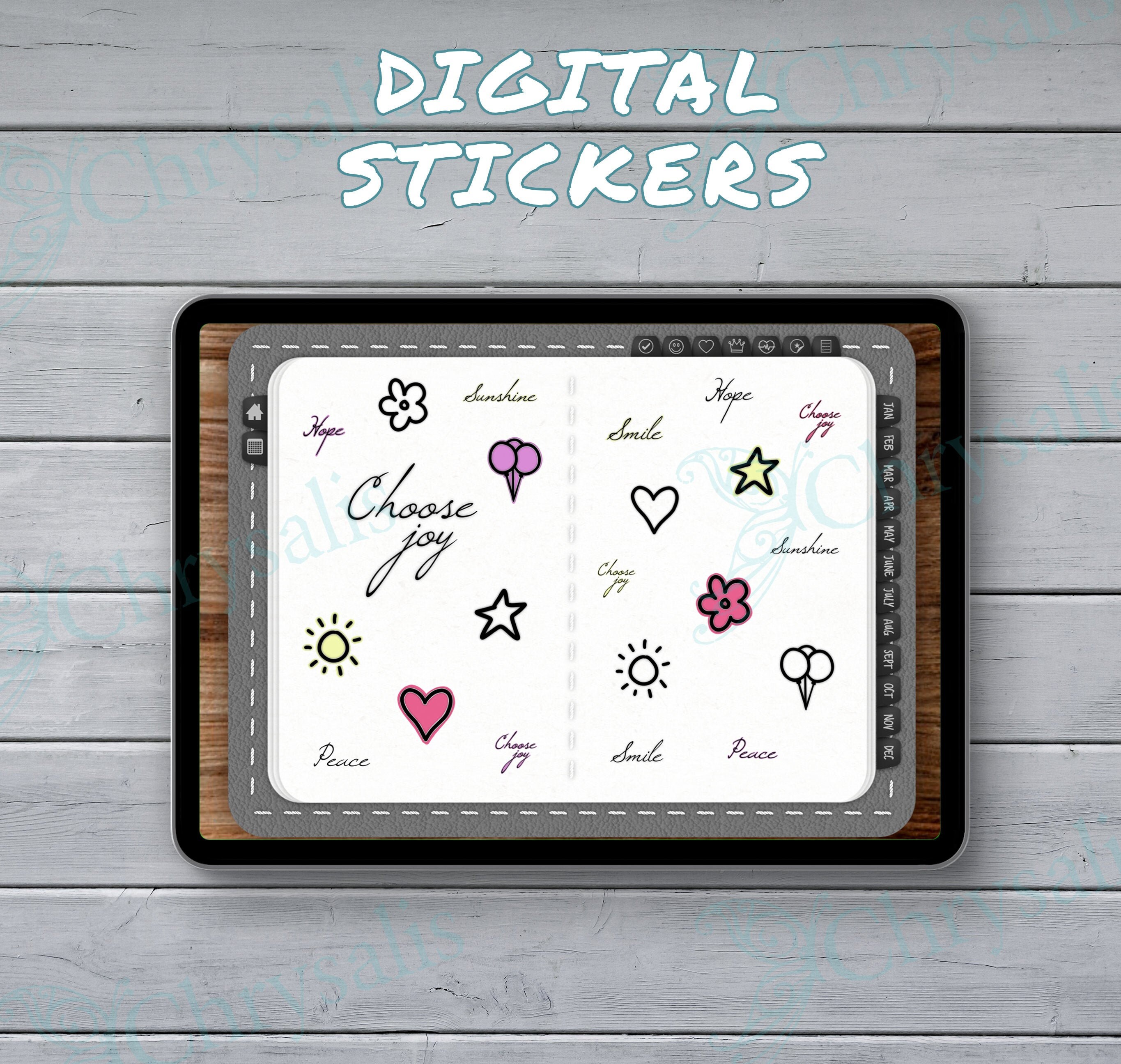 CHOOSE JOY Digital Sticker Set - 22 Stickers (pre-cropped Goodnotes ...