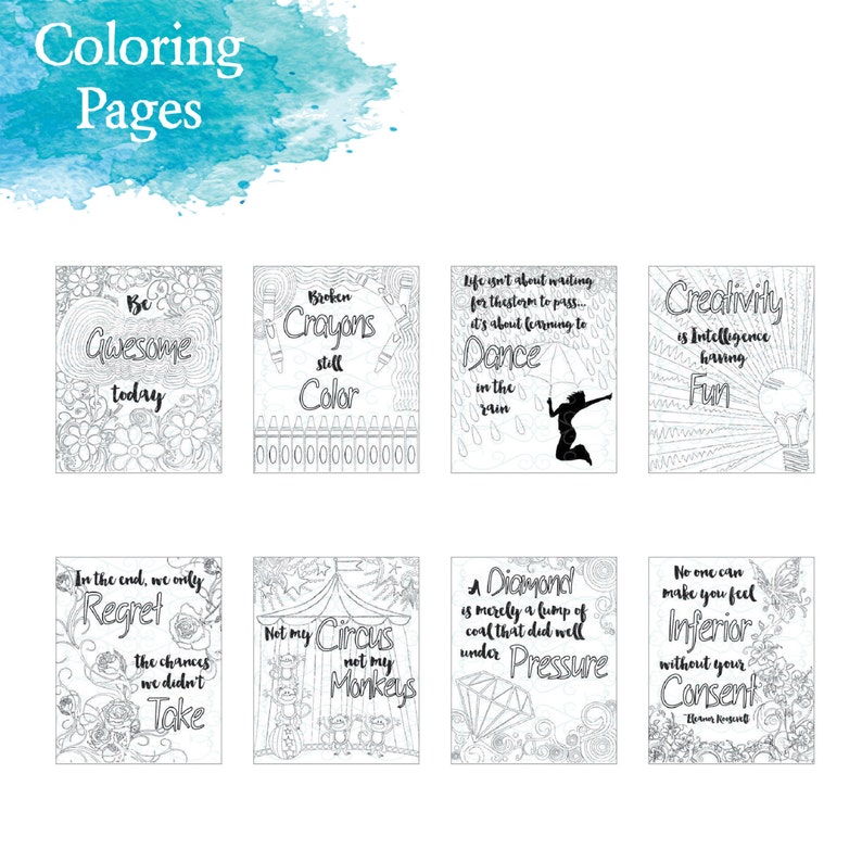 Adult Inspirational Coloring Page Printable 16-eleanor Roosevelt Quote ...