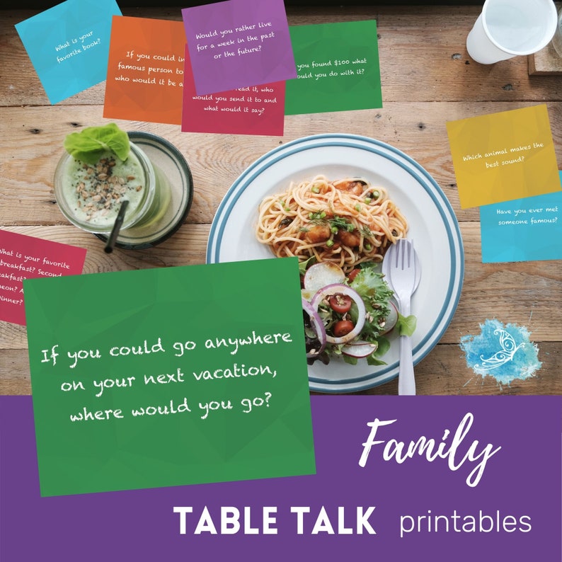 FAMILY Table Talk Conversation Starter Cards/ice Breakers PRINTABLE ...