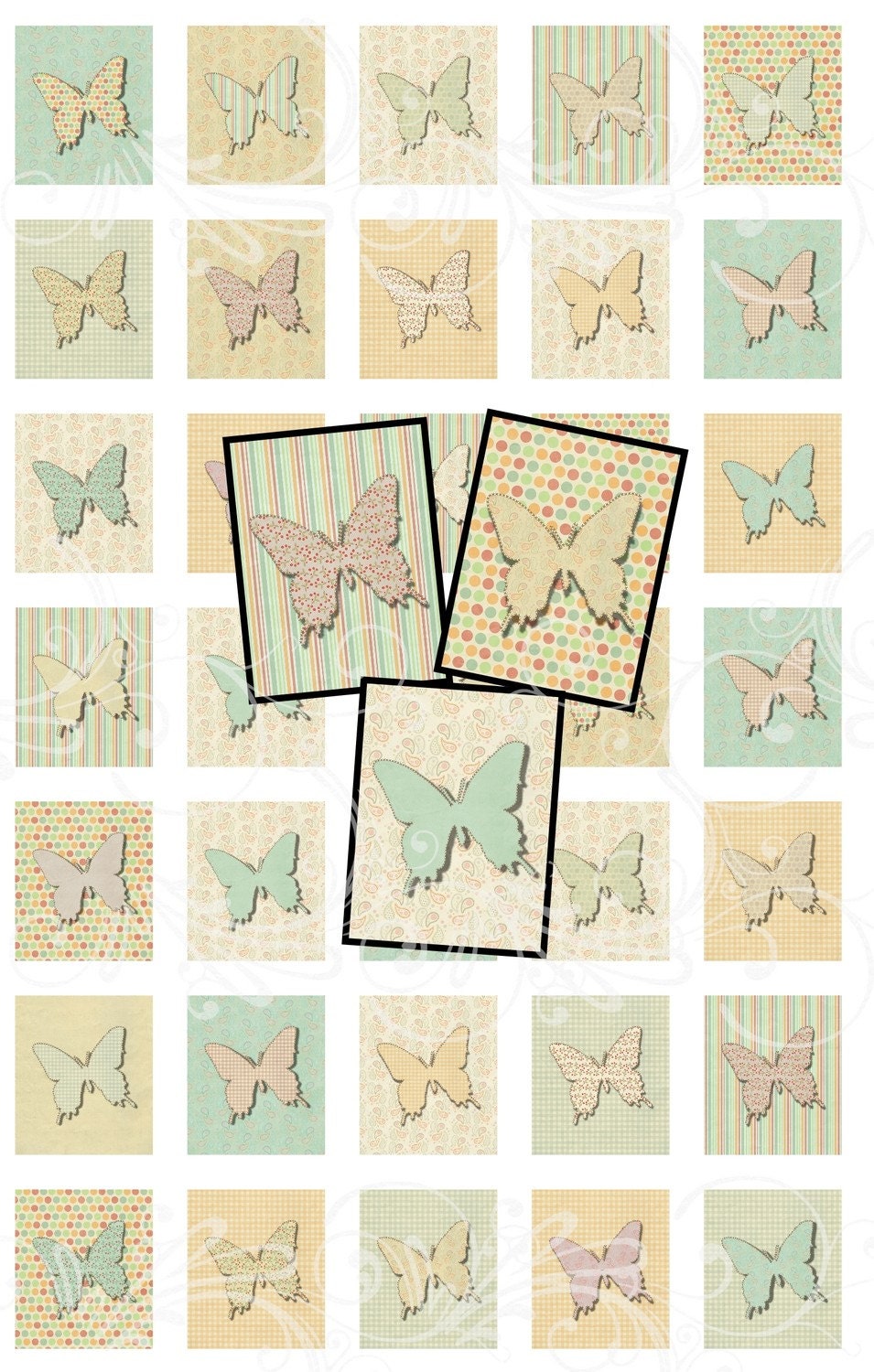 Spring BUTTERFLIES Digital Collage Sheet Scrabble Tiles - Etsy