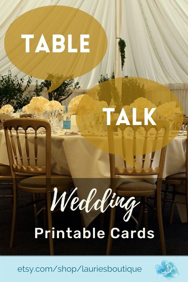 WEDDING Table Talk Conversation Starter Cards/ice Breakers PRINTABLE ...