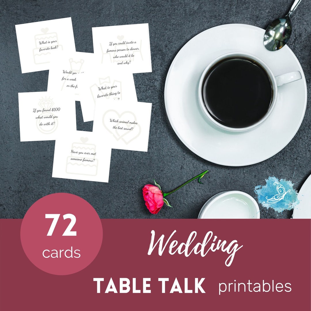 WEDDING Table Talk Conversation Starter Cards/ice Breakers PRINTABLE ...