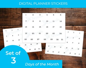 STICKERS Digital Journal Stickers Days of the Week Bundle 2 set of 3 - Etsy