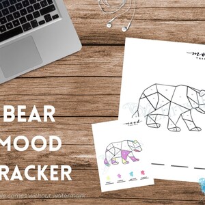 Bear Mood Tracker - Geometric Animals (digital + Print Files) Bujo ...