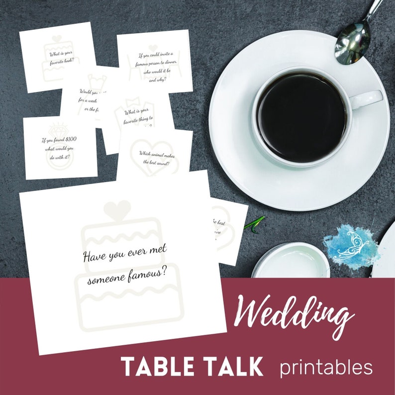 WEDDING Table Talk Conversation Starter Cards/ice Breakers - Etsy