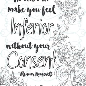 Adult Inspirational Coloring Page Printable 16-eleanor Roosevelt Quote ...