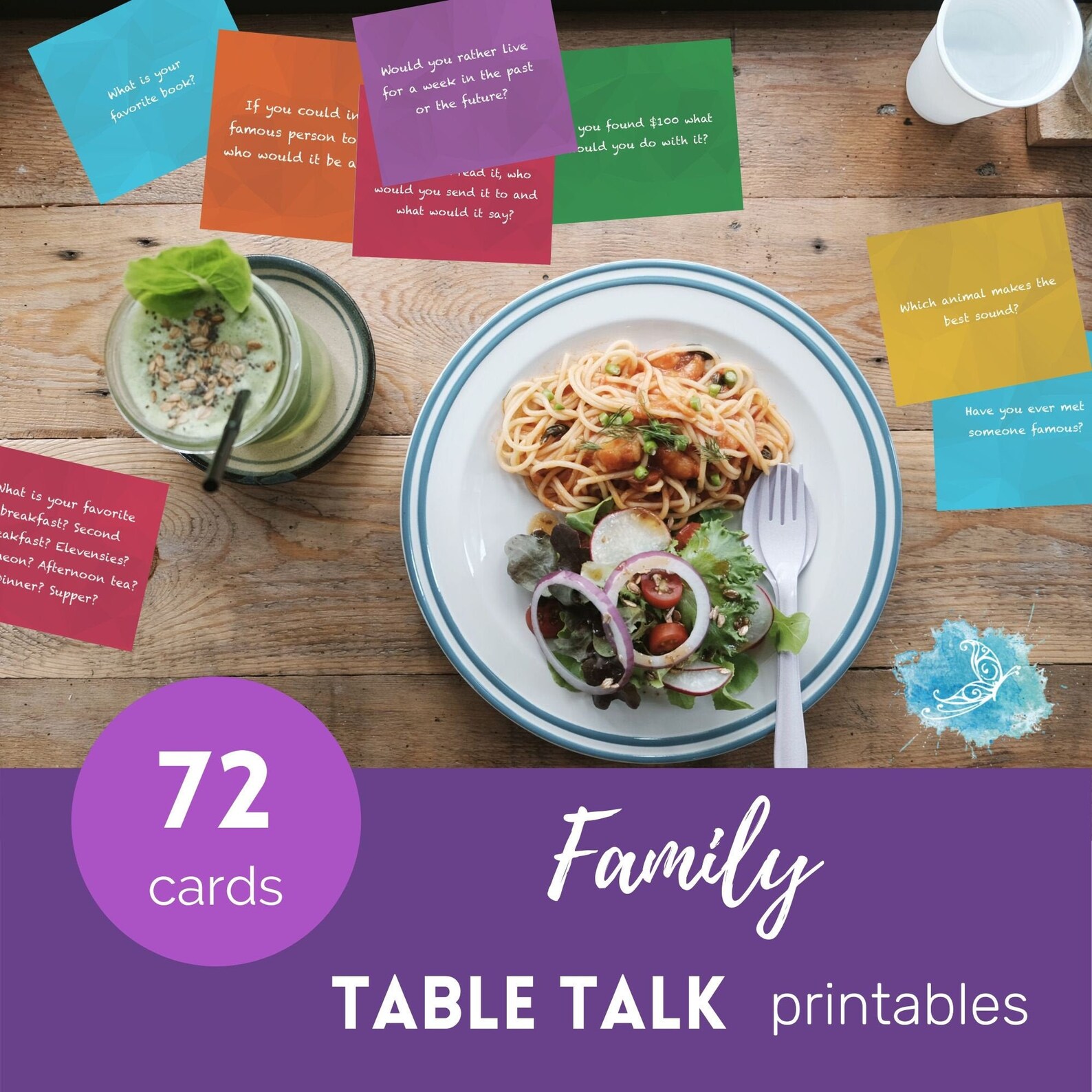 FAMILY Table Talk Conversation Starter Cards/ice Breakers PRINTABLE ...