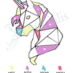 Unicorn Mood Tracker - Geometric Animals (digital + Print Files) Bujo ...