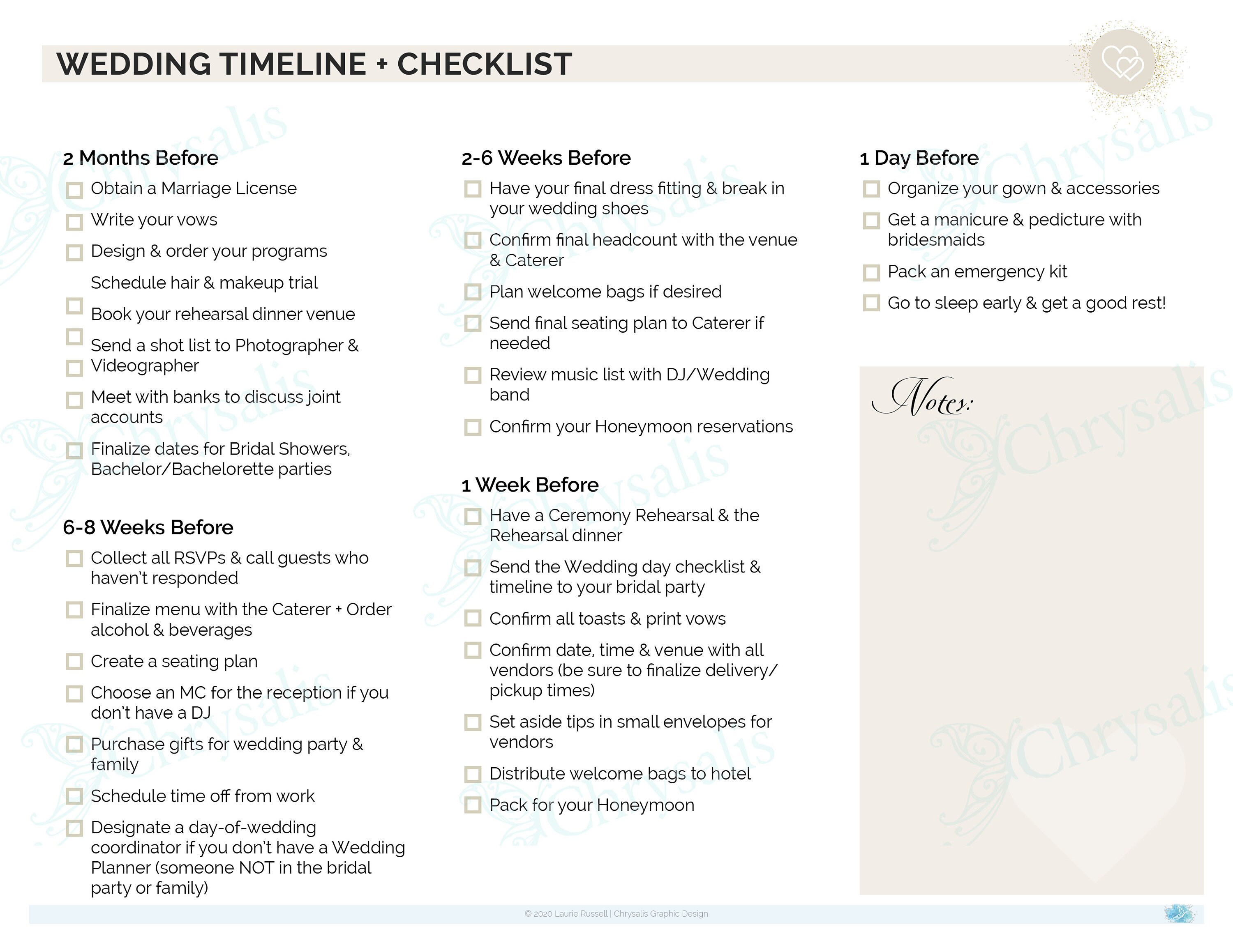 Complete Wedding Planner - Timeline + Checklist Set DIGITAL VERSION ...