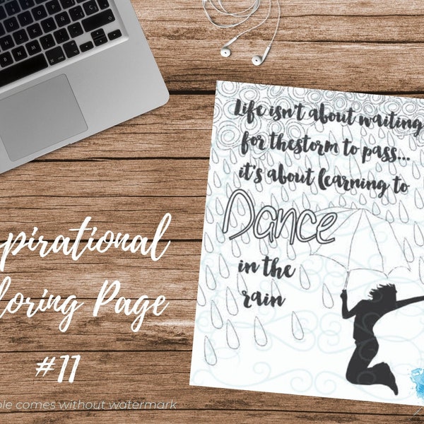 Dance in the Rain Coloring Pages - Etsy