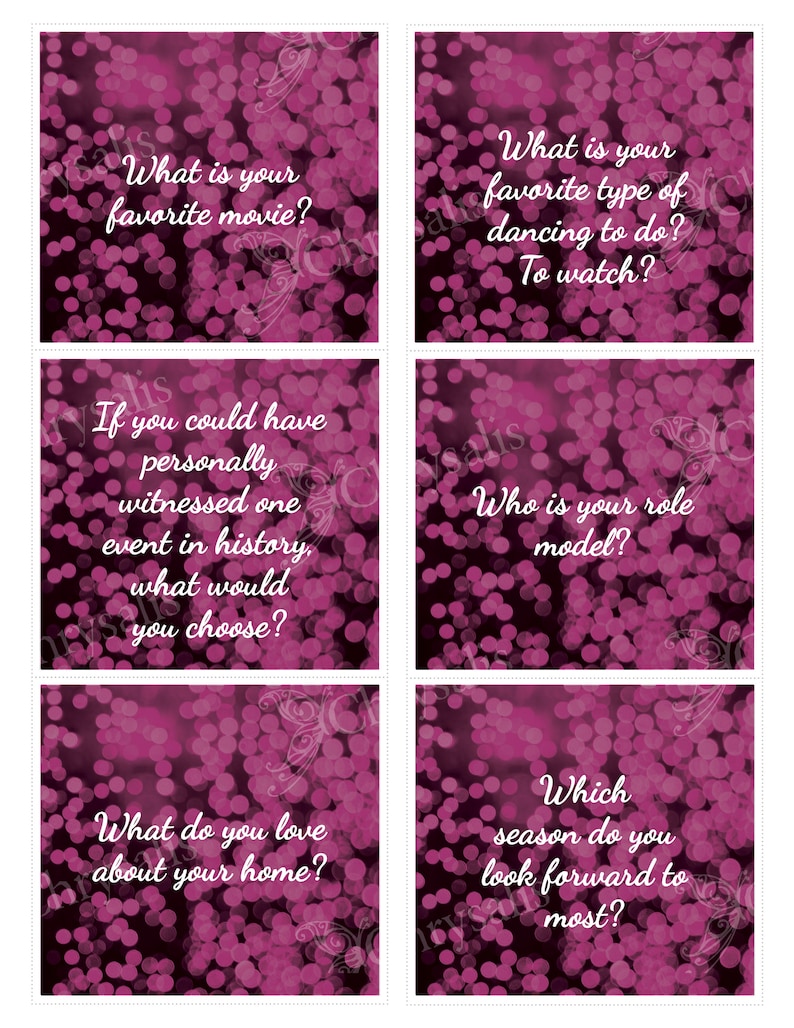 GIRLS NIGHT Table Talk Conversation Starter Cards/ice Breakers ...