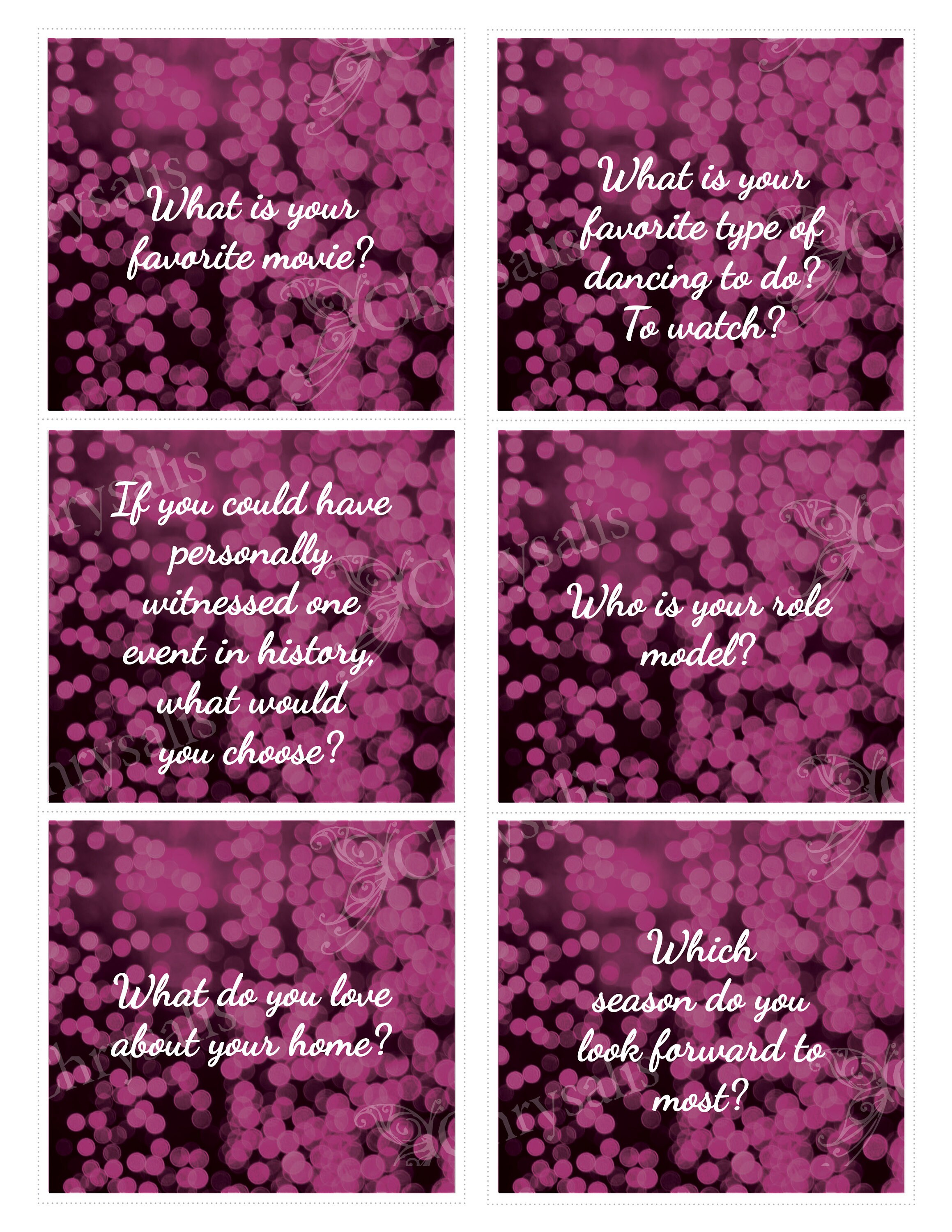 GIRLS NIGHT Table Talk Conversation Starter Cards/ice Breakers ...