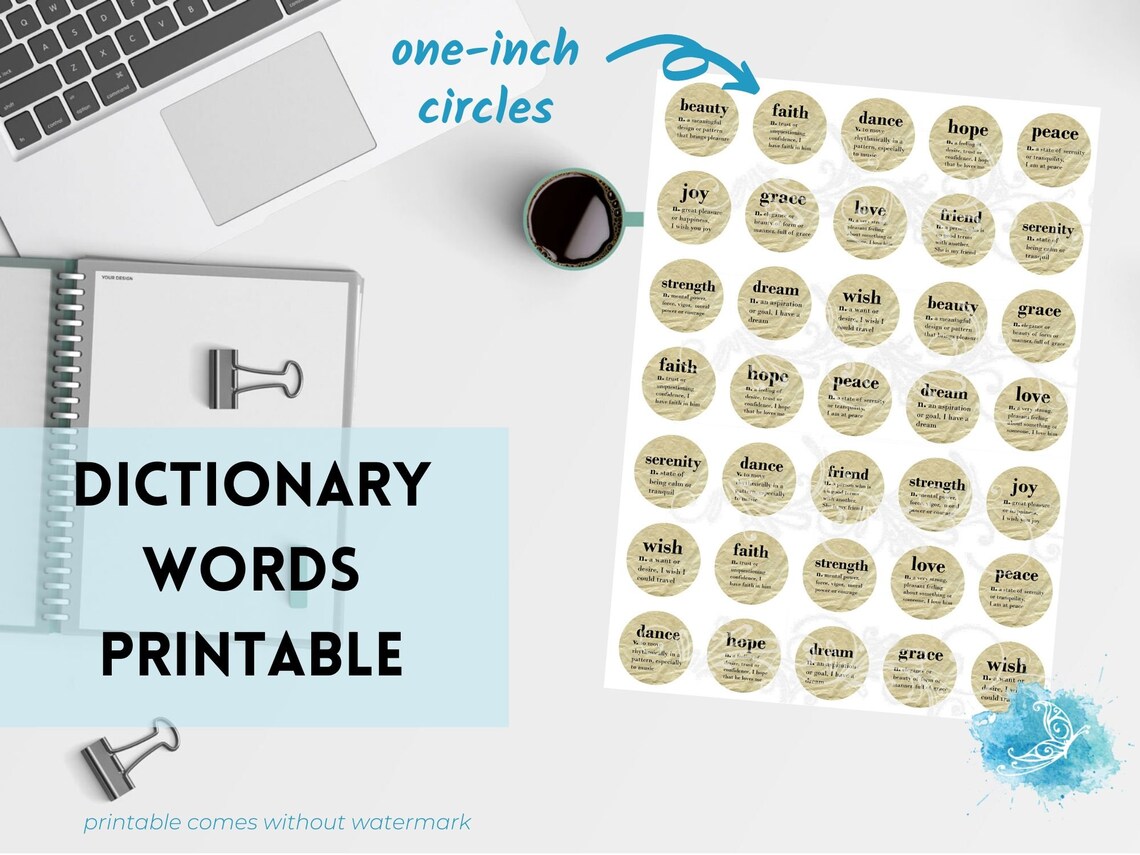 DICTIONARY Words Digital Collage Sheets Bundle of 3 Sizes - Etsy Canada