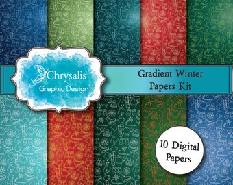 GOLD Digital Scrapbook Papers Kit 2 set of 10 | Etsy