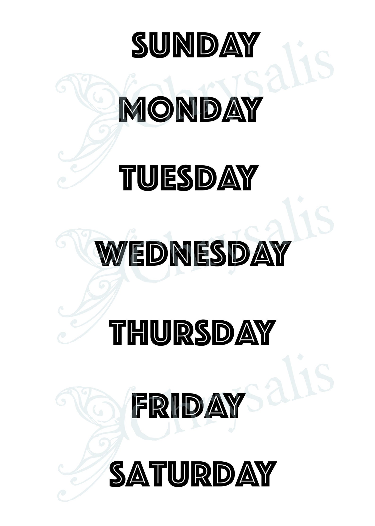 STICKERS Digital Journal Stickers - Days of the Week Bundle #1 (set of ...