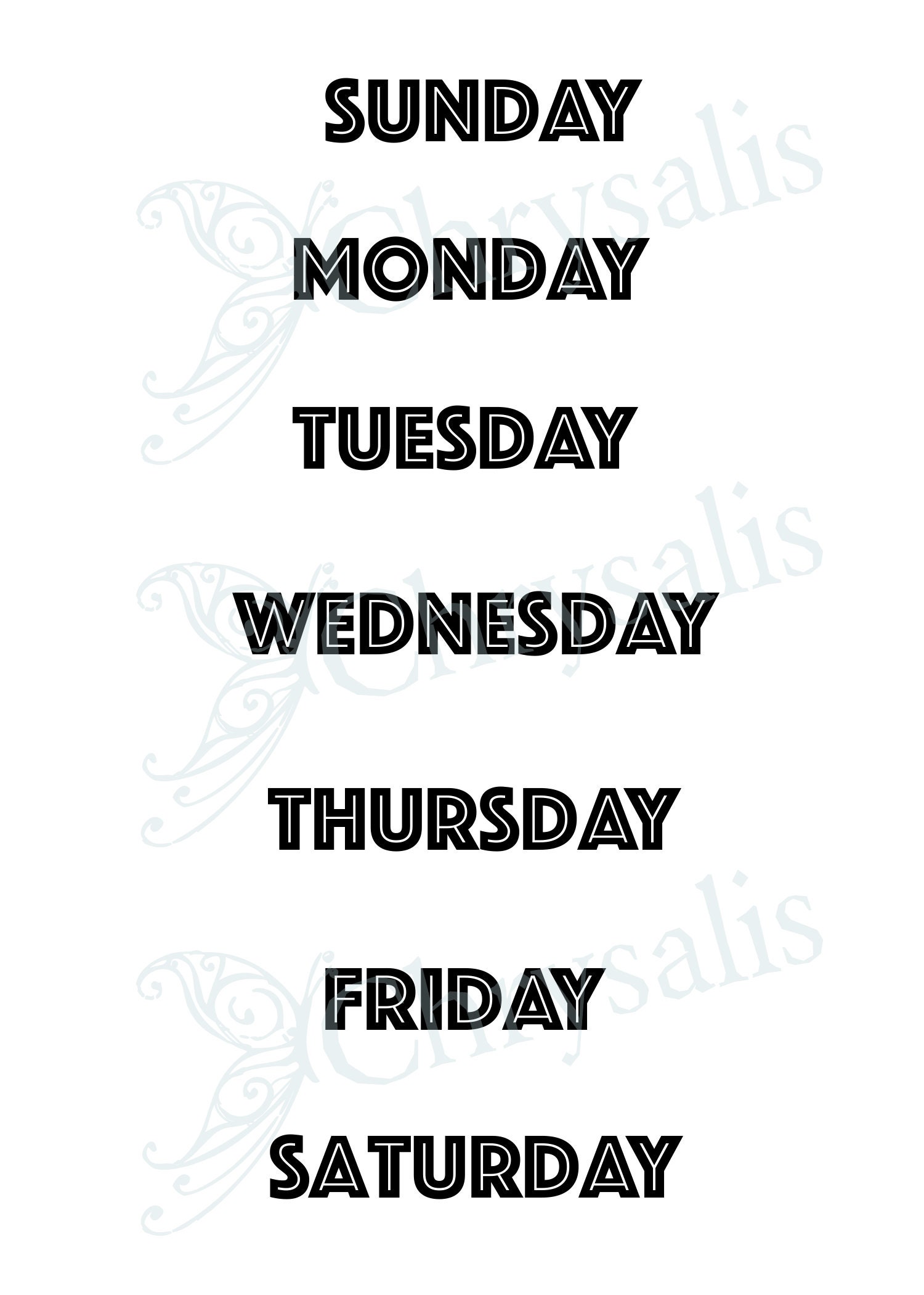 STICKERS Digital Journal Stickers - Days of the Week Bundle #1 (set of ...