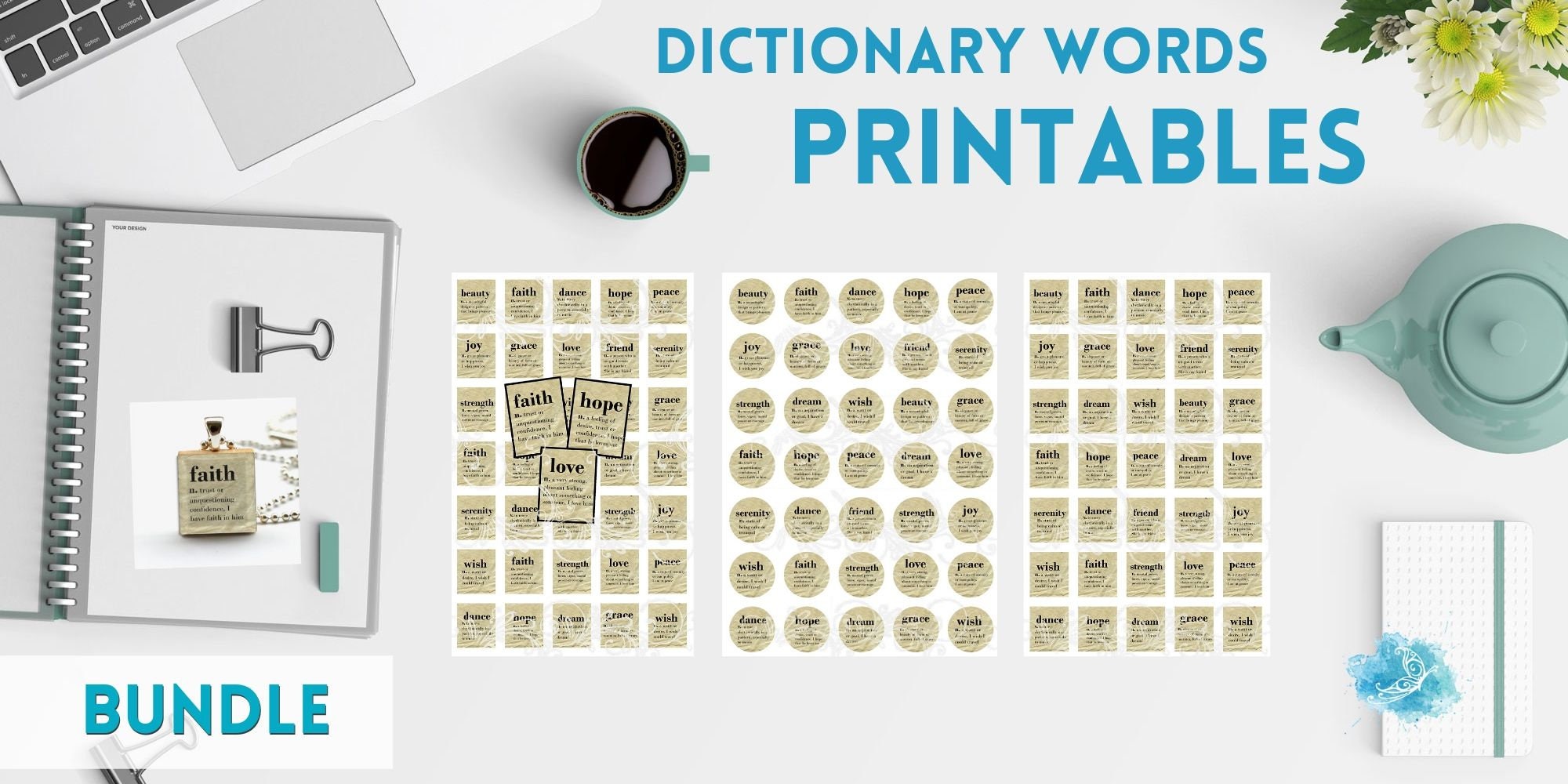 DICTIONARY Words Digital Collage Sheets - Bundle of 3 Sizes - Etsy Canada