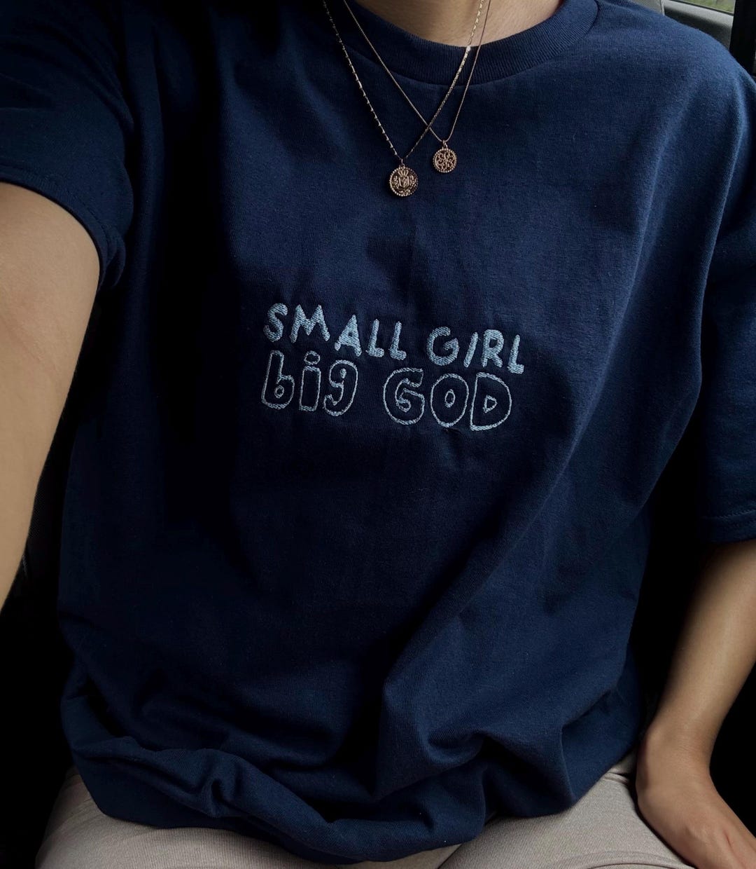 Small Girl Big God T-shirt – Christian Embroidered Shirt | Faith-based ...