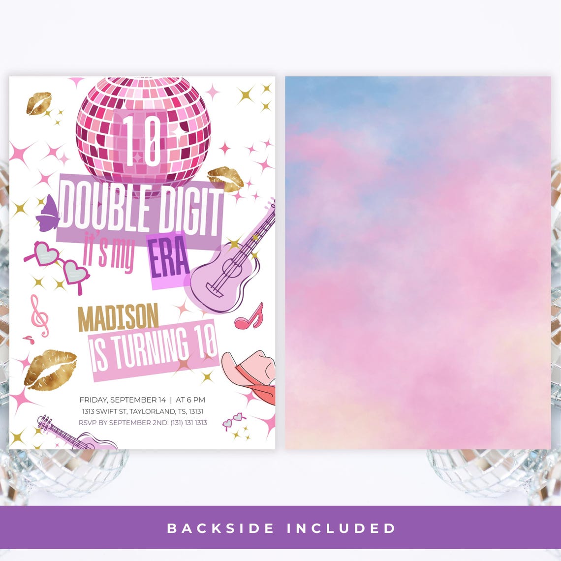 In My Double Digit Era Party Invitation Template Girl 10th Birthday ...
